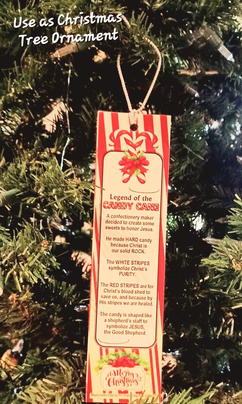 CHRISTMAS Legend of the Candy Cane Bookmark |tag, Candy Cane Legend ...
