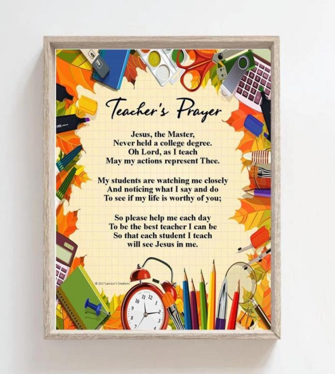 Teacher's Prayer Print: Christian School Decor (digital Download) - Etsy