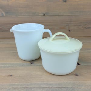 Pyrex White Creamer and Sugar Set - Etsy