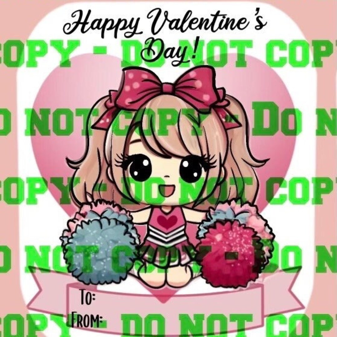 Printable Digital Cheer Cheerleaders Valentine Cards - Etsy