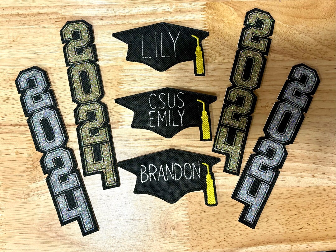 Graduation Lei Embellishments. Embroidered Name & Year - Etsy