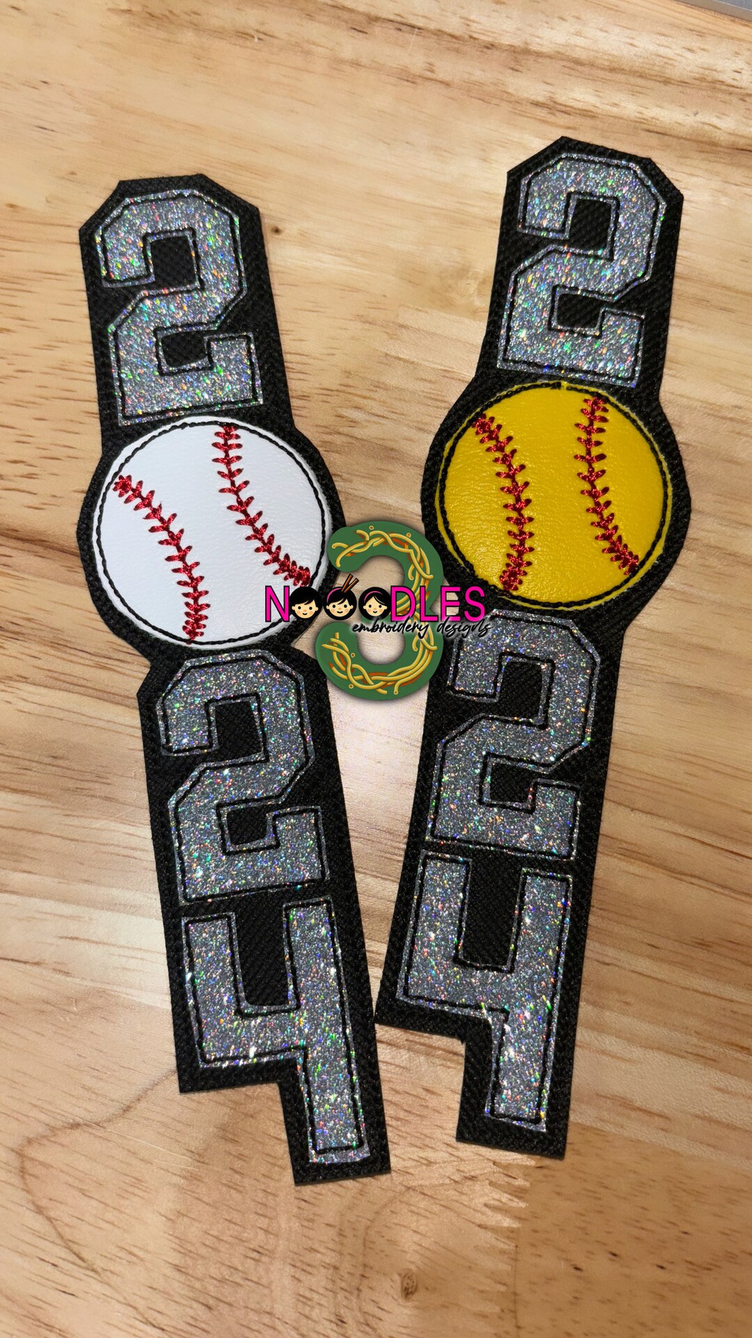 SOFTBALL BASEBALL Grad Cap & 2024 Embellishments Ith Embroidery Design ...