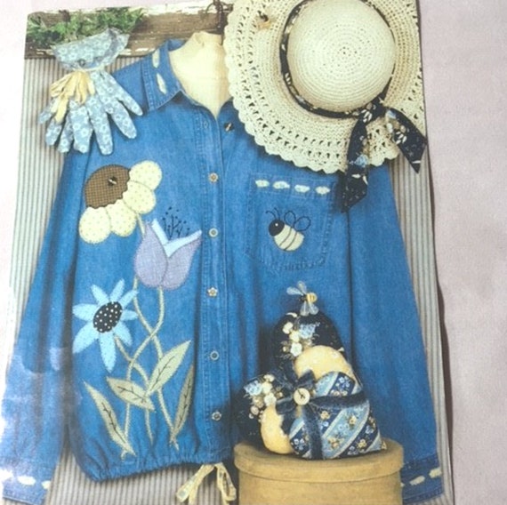 DENIM SHIRT PATTERN Appliques Craft Items Gifts for | Etsy