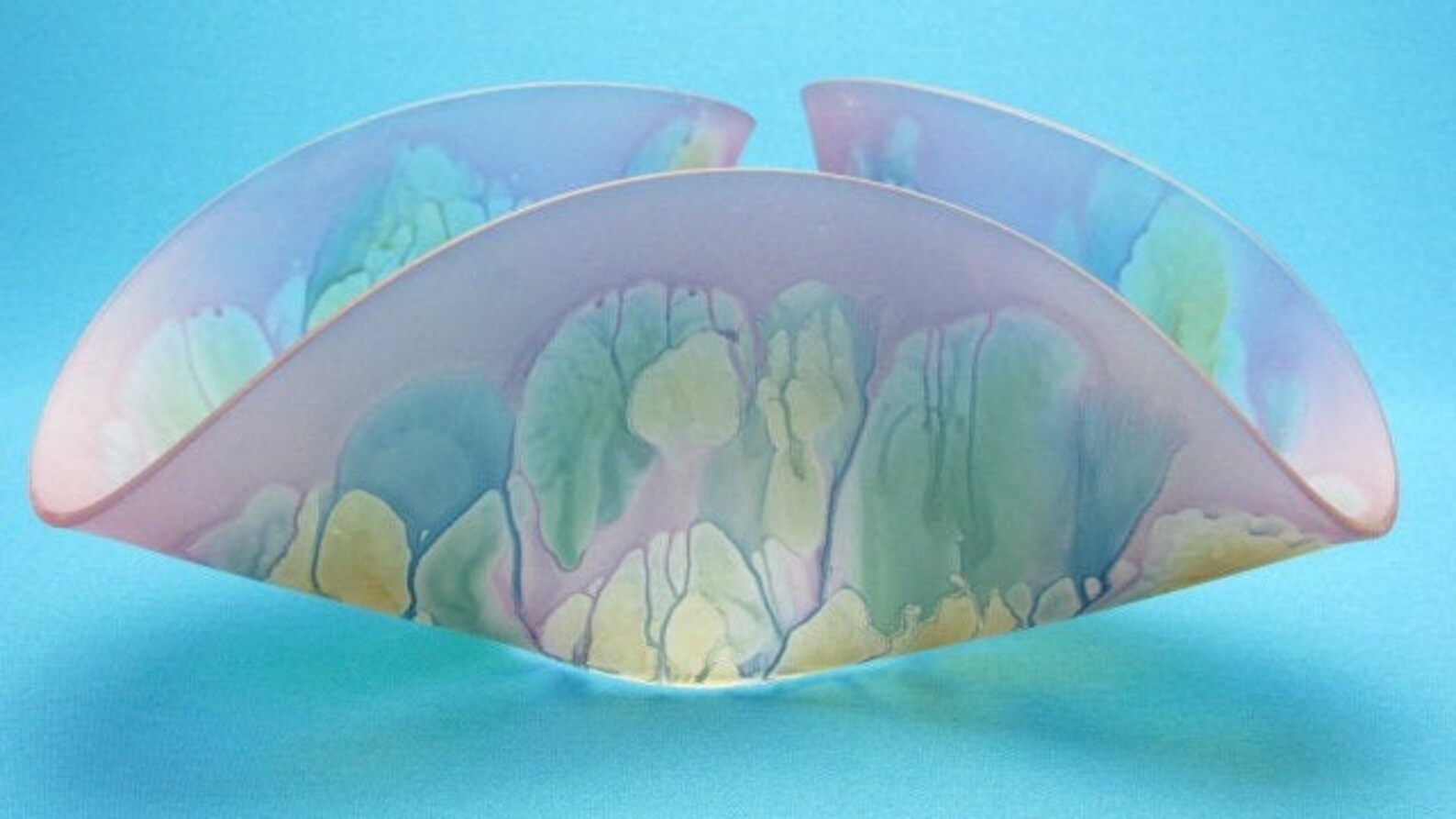Hand-painted Rueven Glass Pinched Bowl by Nouveau Art Glass Co., Inc ...