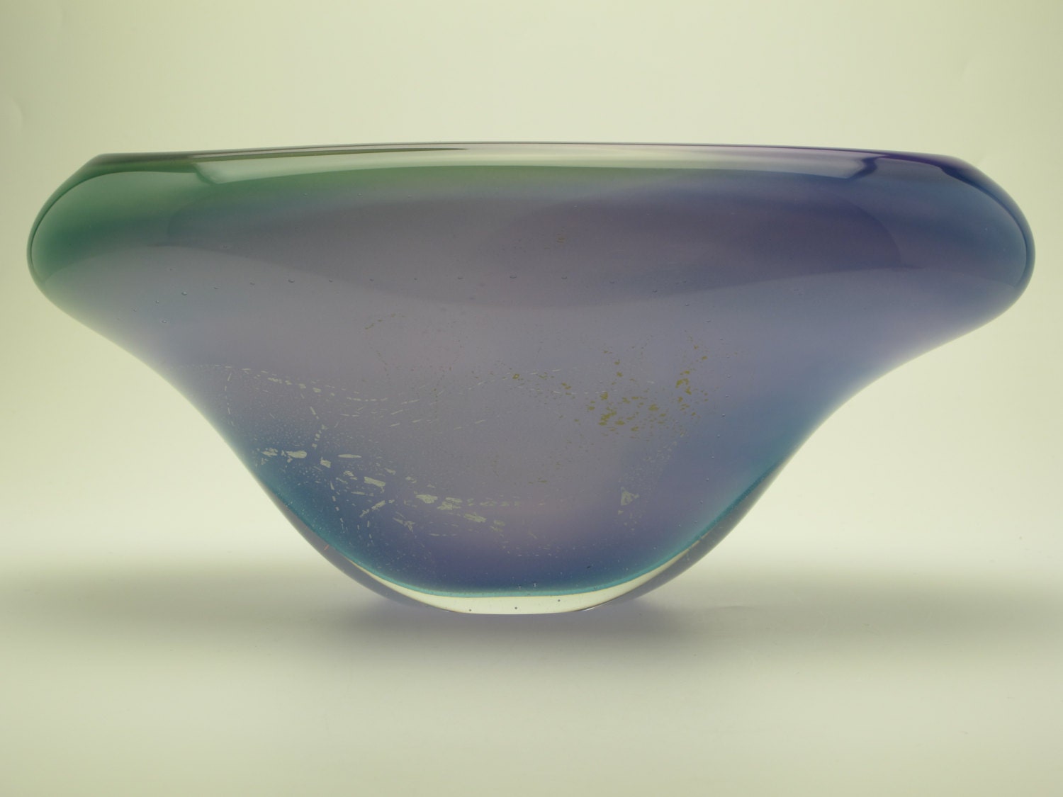 Vintage Signed Robinson Scott Elongated Art Glass Opalescent Lavender ...