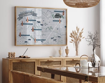 Custom Illustrated Map, Any Location, Art Illustration, Printable ...