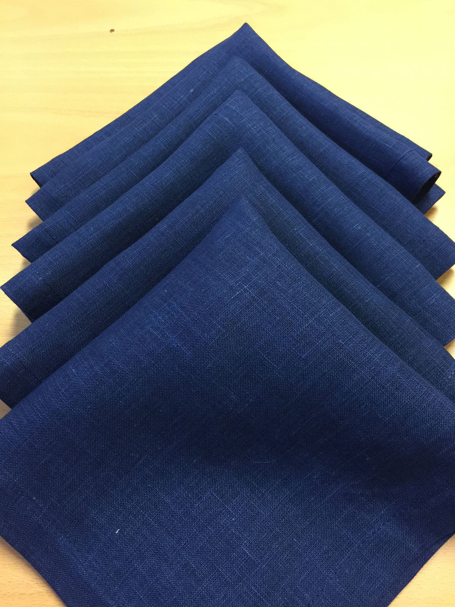 Linen Napkins Dark Blue Navy Blue Set 4 6 Cloth Napkins - Etsy