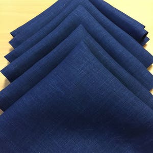 Linen Napkins Dark Blue Navy Blue Set 4 Cloth Napkins - Etsy