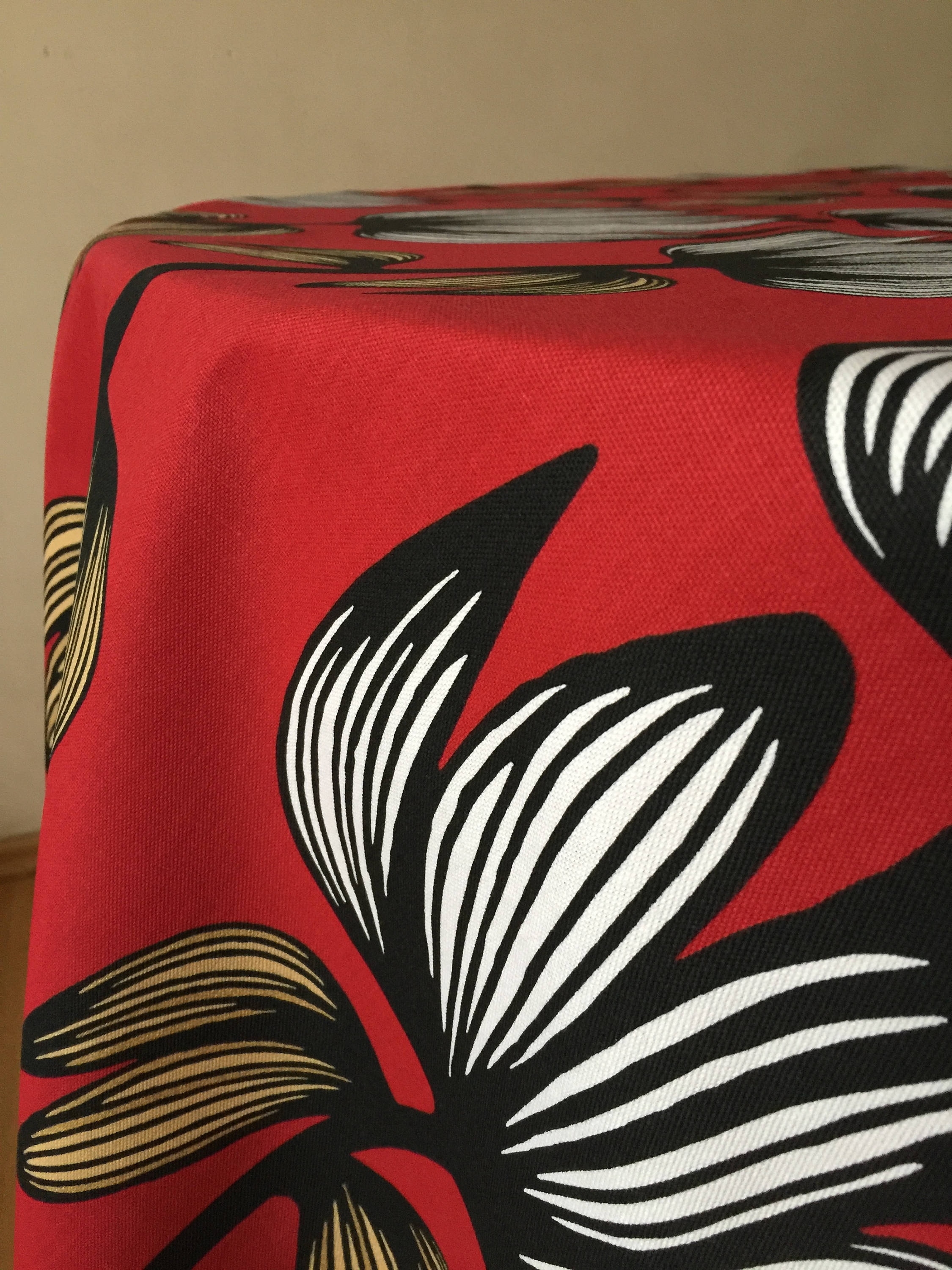 Round Oval Tablecloth Red Cotton Floral Tablecloth | Etsy