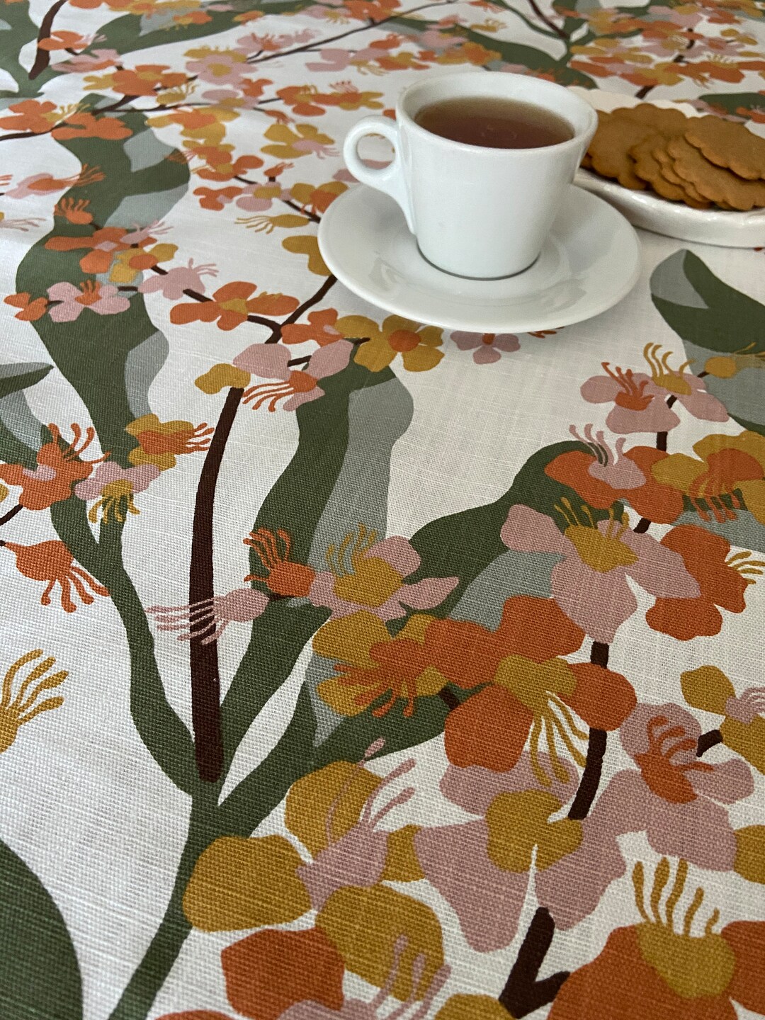 Tablecloth Round Oval Square Rectangle Cotton Tablecloth Floral Table ...
