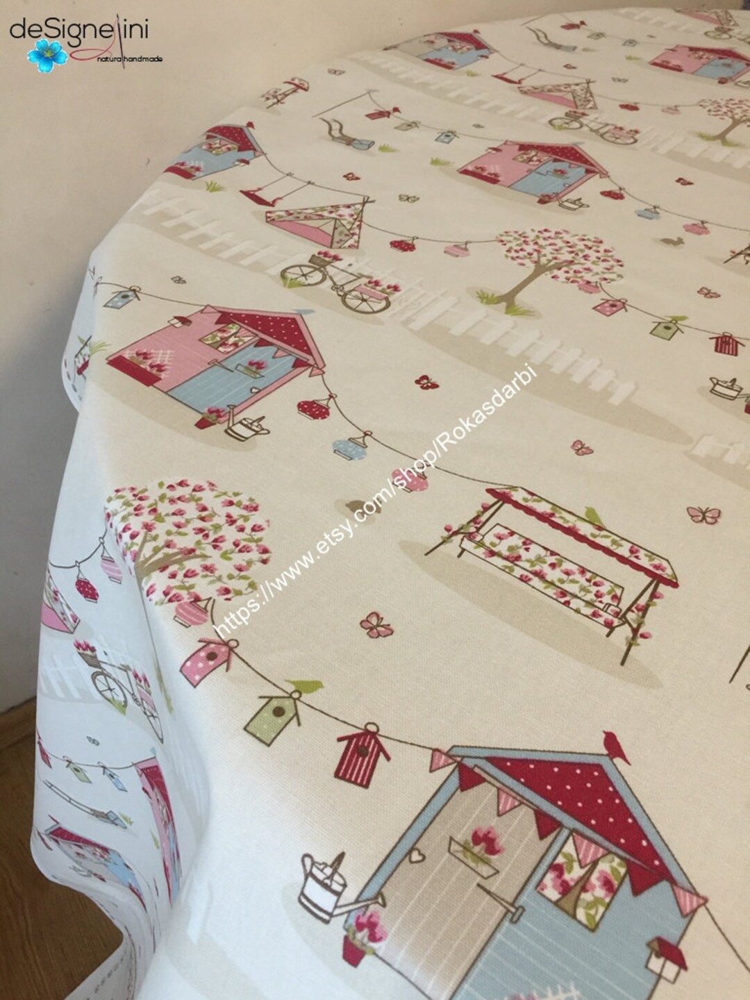 Round Tablecloth Square Rectangle Oval Tablecloth Cotton Fabric - Etsy