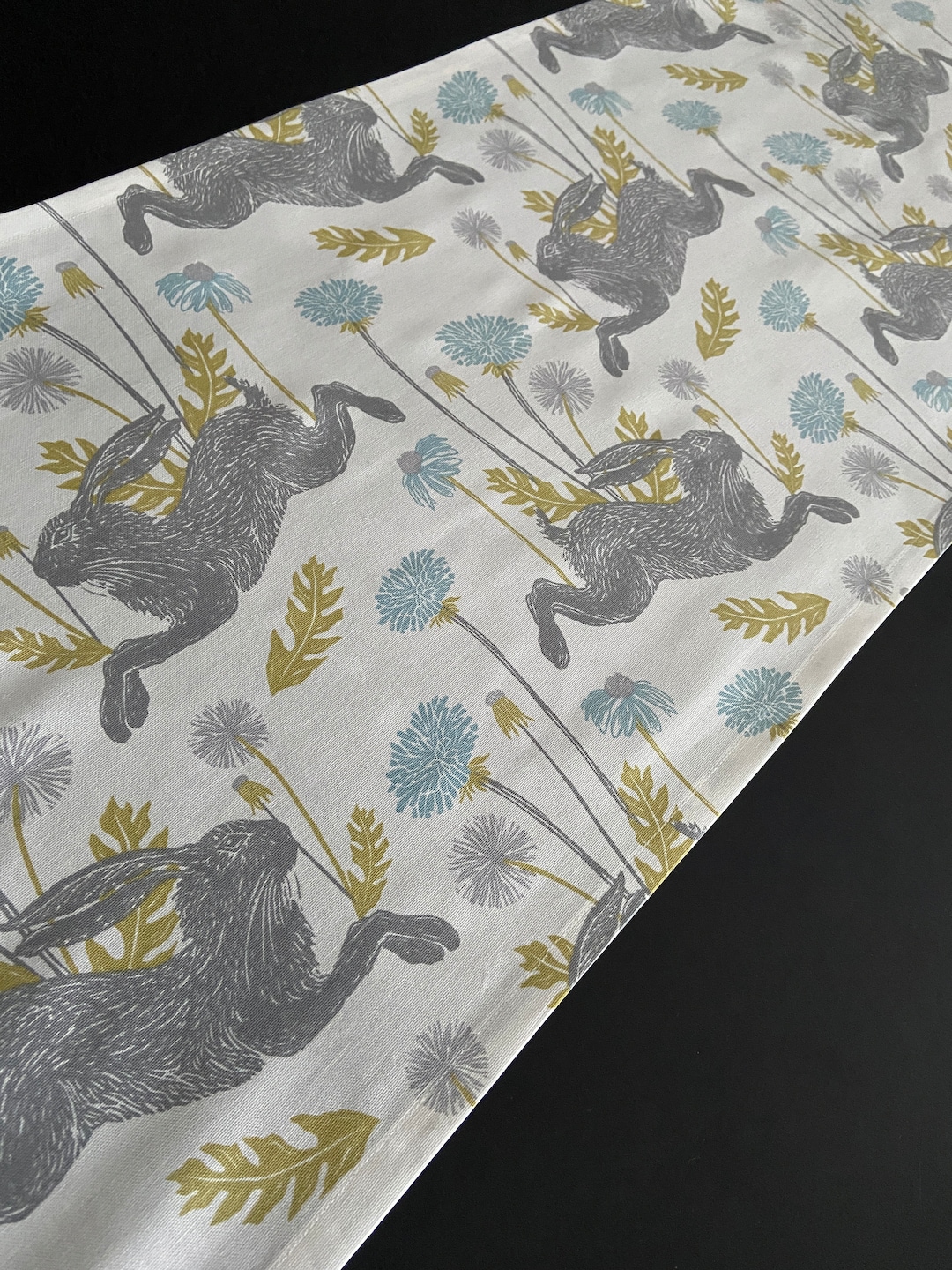 Cotton Table Runner Easter Table Linen Rabbit Dandelions - Etsy