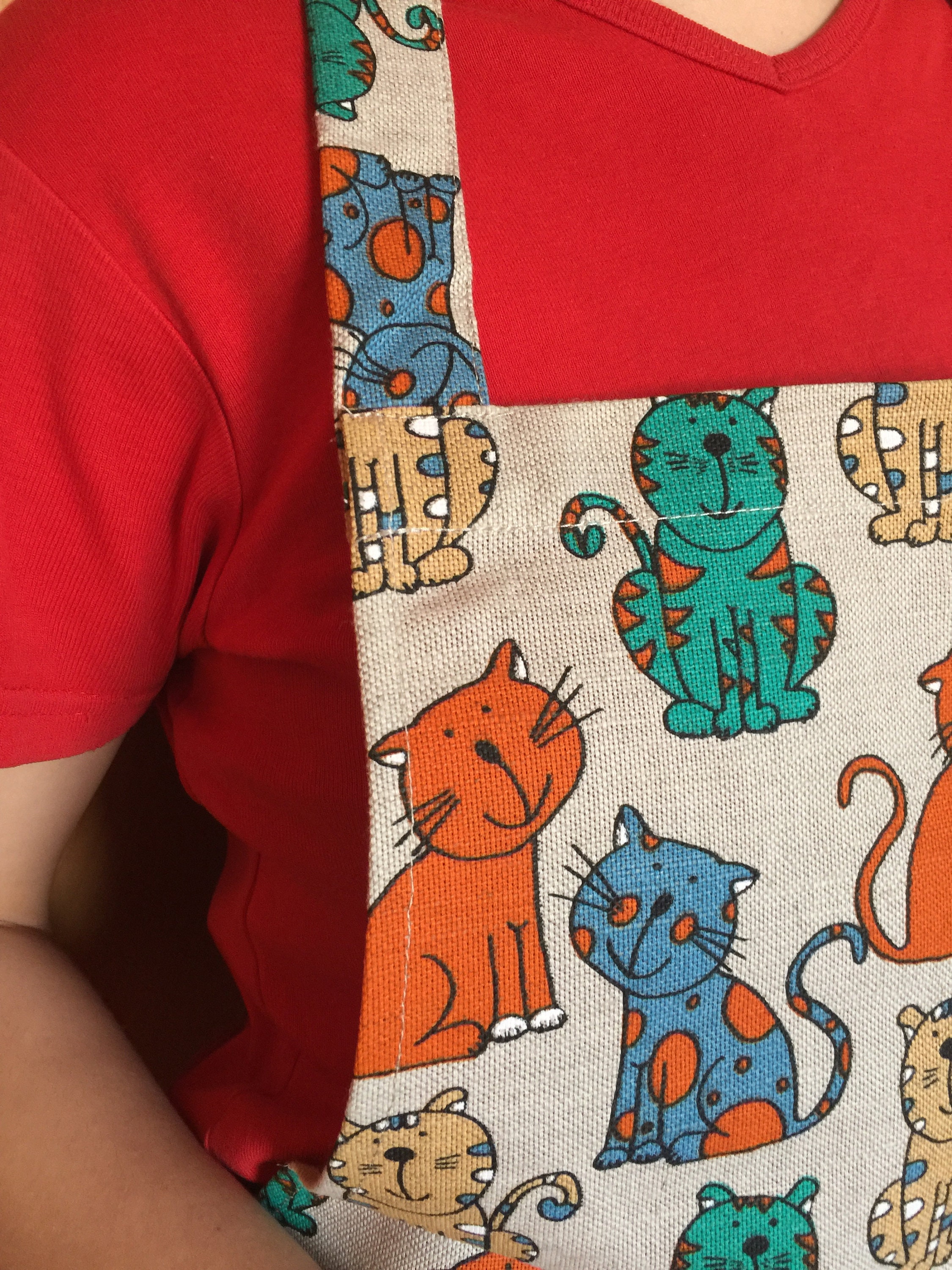 Linen Full Apron Colorful Cats Women Apron Kitchen Apron Chef - Etsy