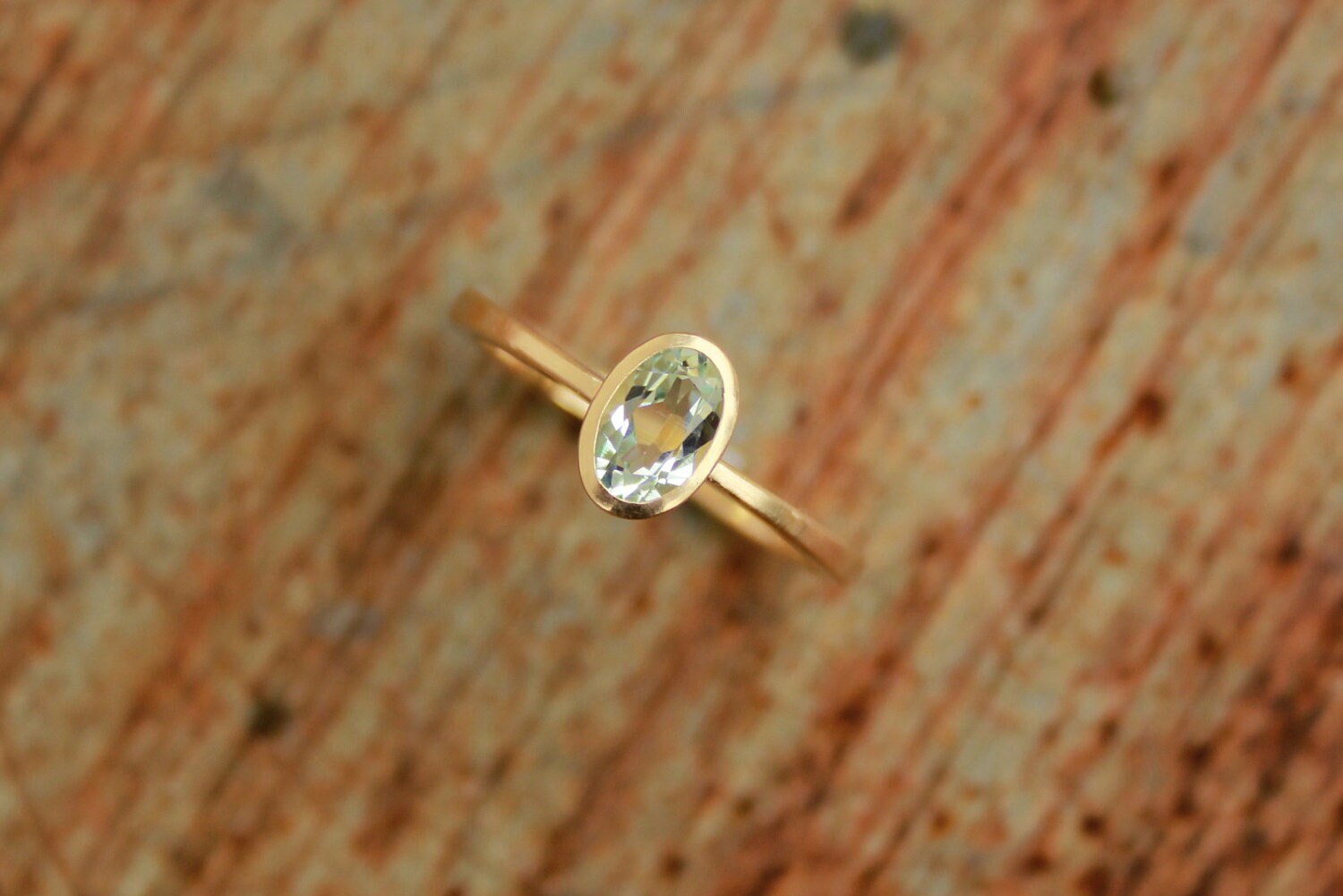 18k Ring With Beryl - Etsy
