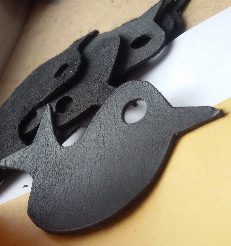 5 pieces hard Leather Decorative appliques leather birds | Etsy