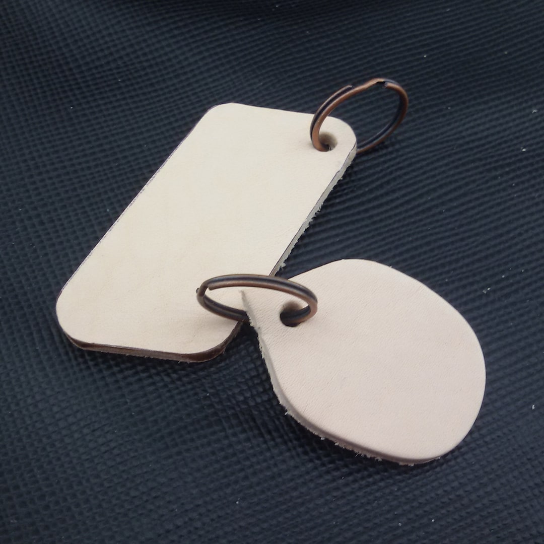 2 Blank Leather Key Fobs,leather Key Blank,leather Keyring,leather ...