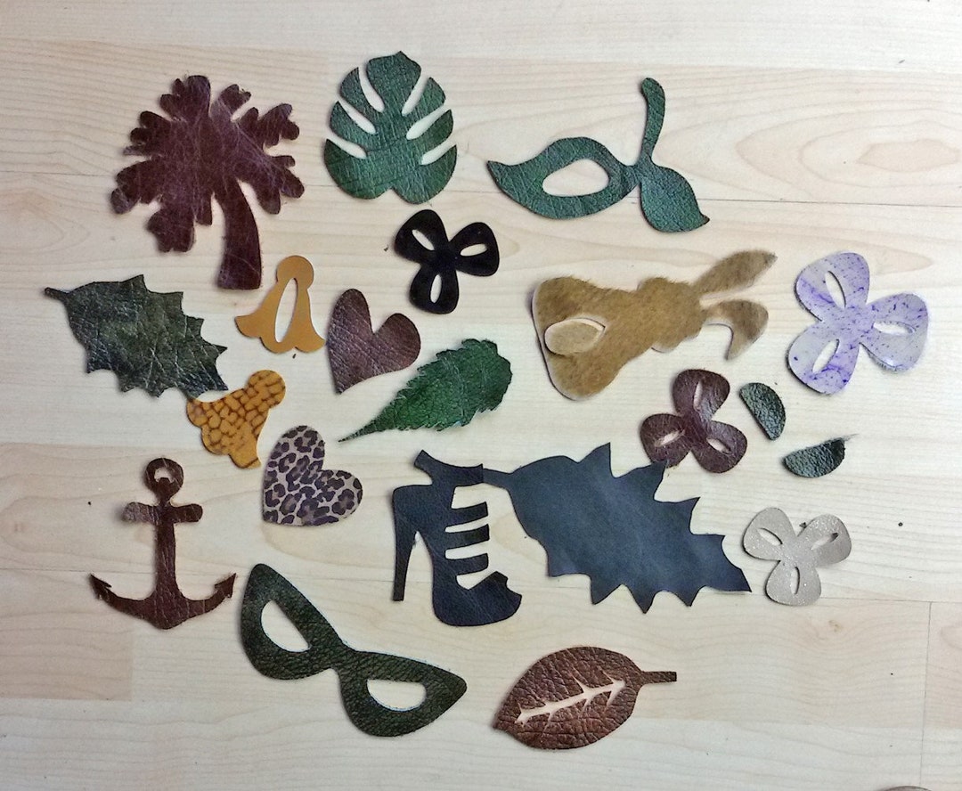 Leather Die Cut Shapes,coloured Leather Embellishments,shapes for ...