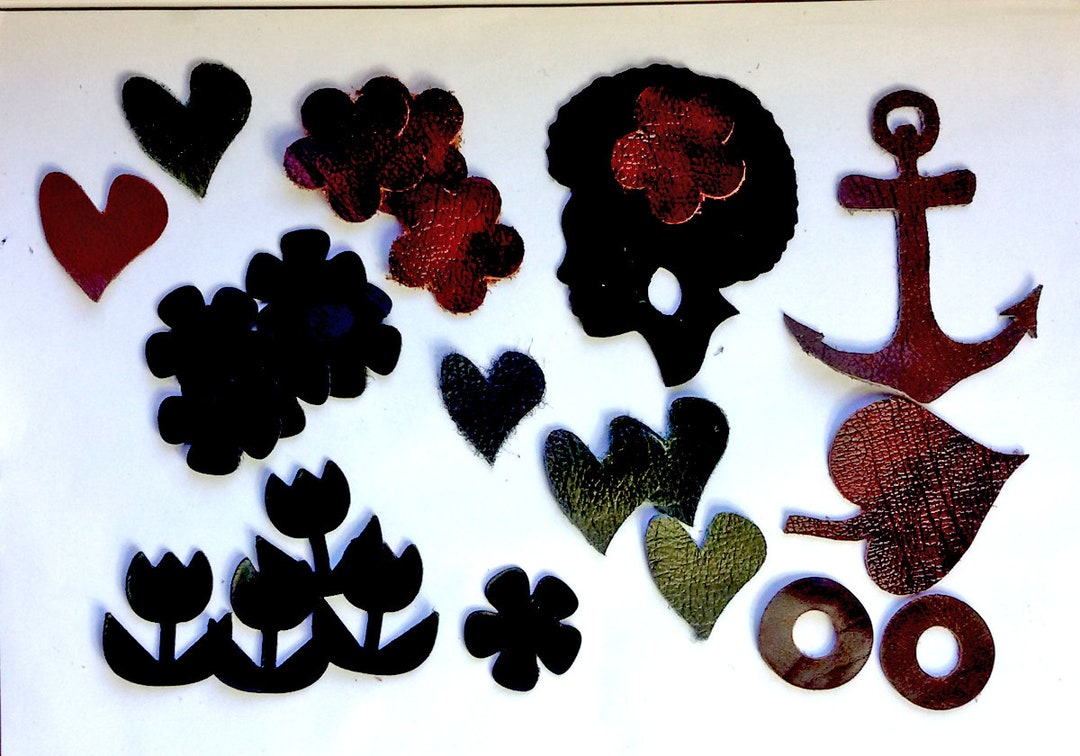 Leather Die Cut Shapes,coloured Leather Embellishments,shapes for ...