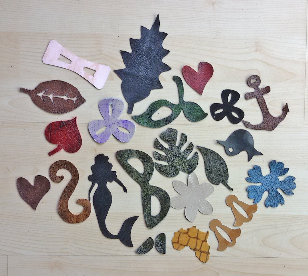 Leather Die Cut Shapes,coloured Leather Embellishments,shapes for ...