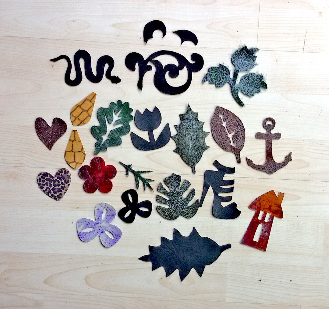 Leather Die Cut Shapes,coloured Leather Embellishments,shapes for ...