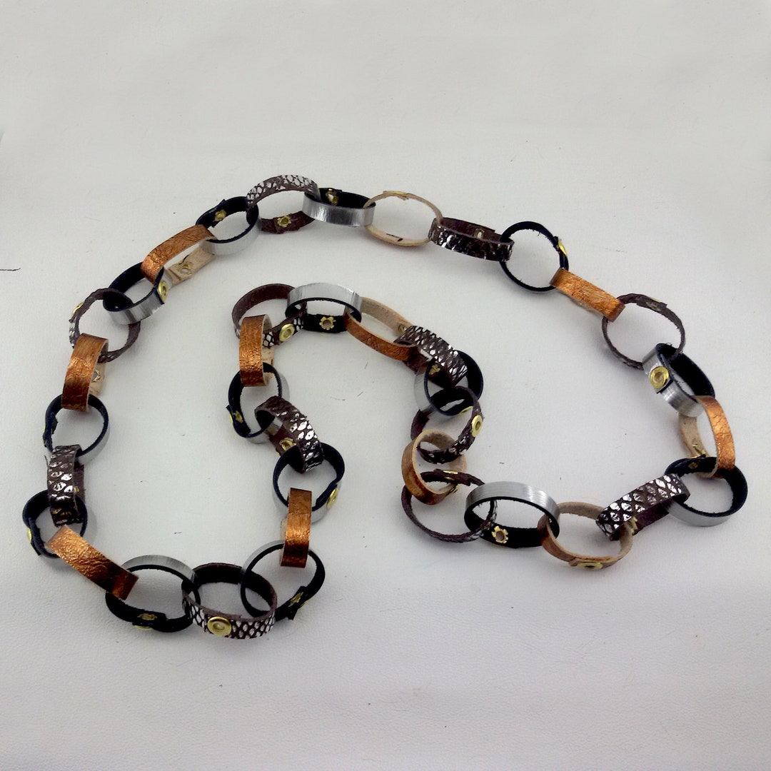 Leather Necklace,leather Jewelry,chain Leather Necklace,leather Jewelry ...