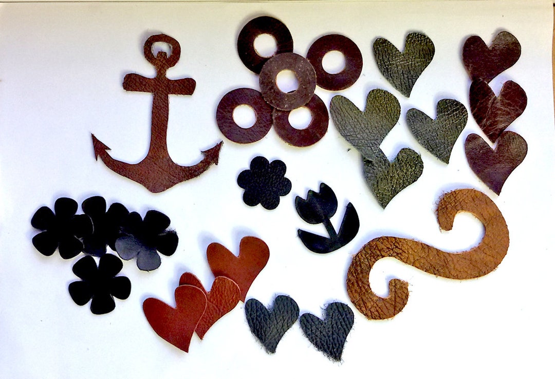 Leather Die Cut Shapes,coloured Leather Embellishments,shapes for ...