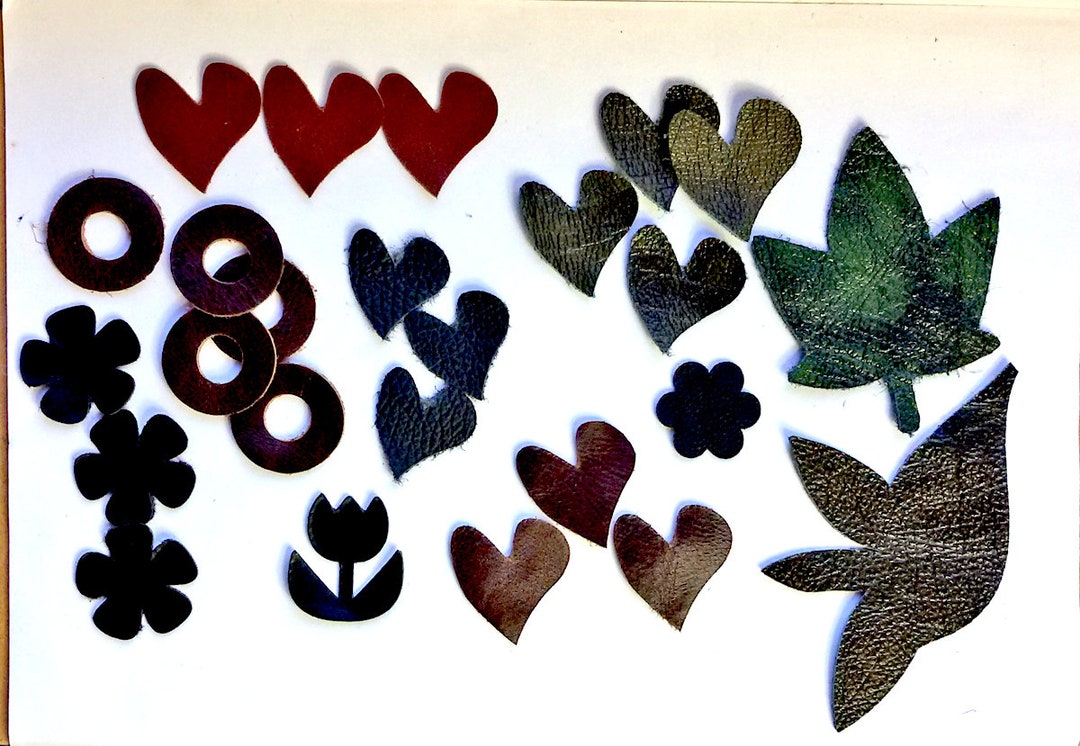 Leather Die Cut Shapes,coloured Leather Embellishments,shapes for ...