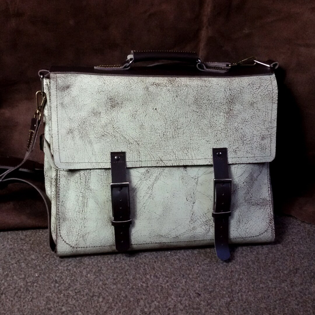 Heavy Duty Leather Briefcase,leather Sturdy Laptop Messenger Bag,cross ...