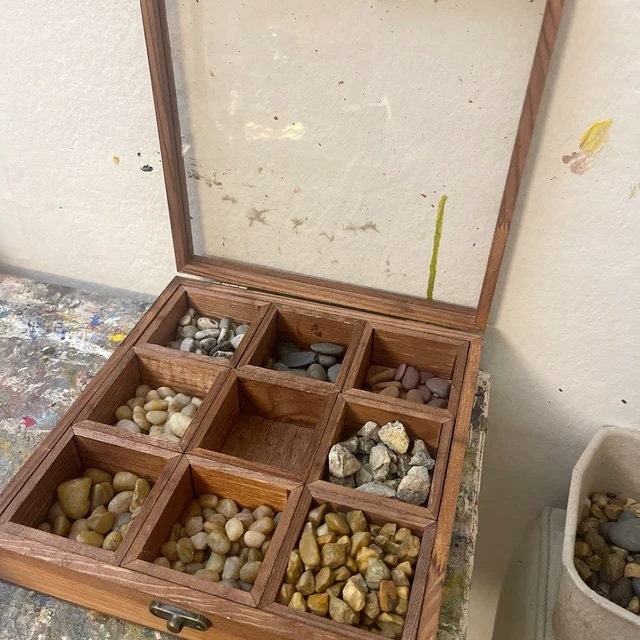 Wood Box With Glass Lid Bohemian Glass Top Box Natural - Etsy