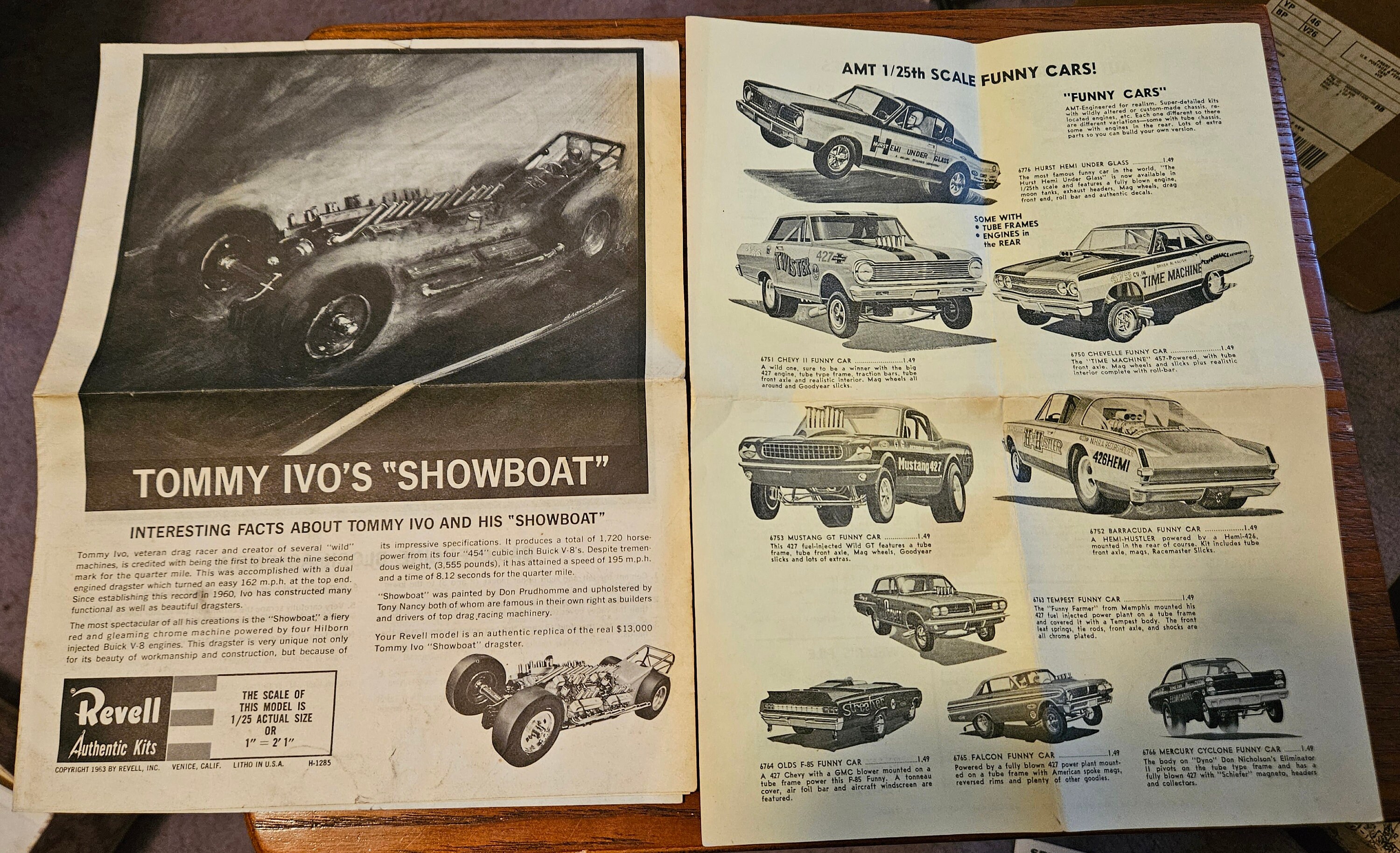 Vintage 1963 Revell Model Kit Instructions of Tommy Ivo's "showboat ...