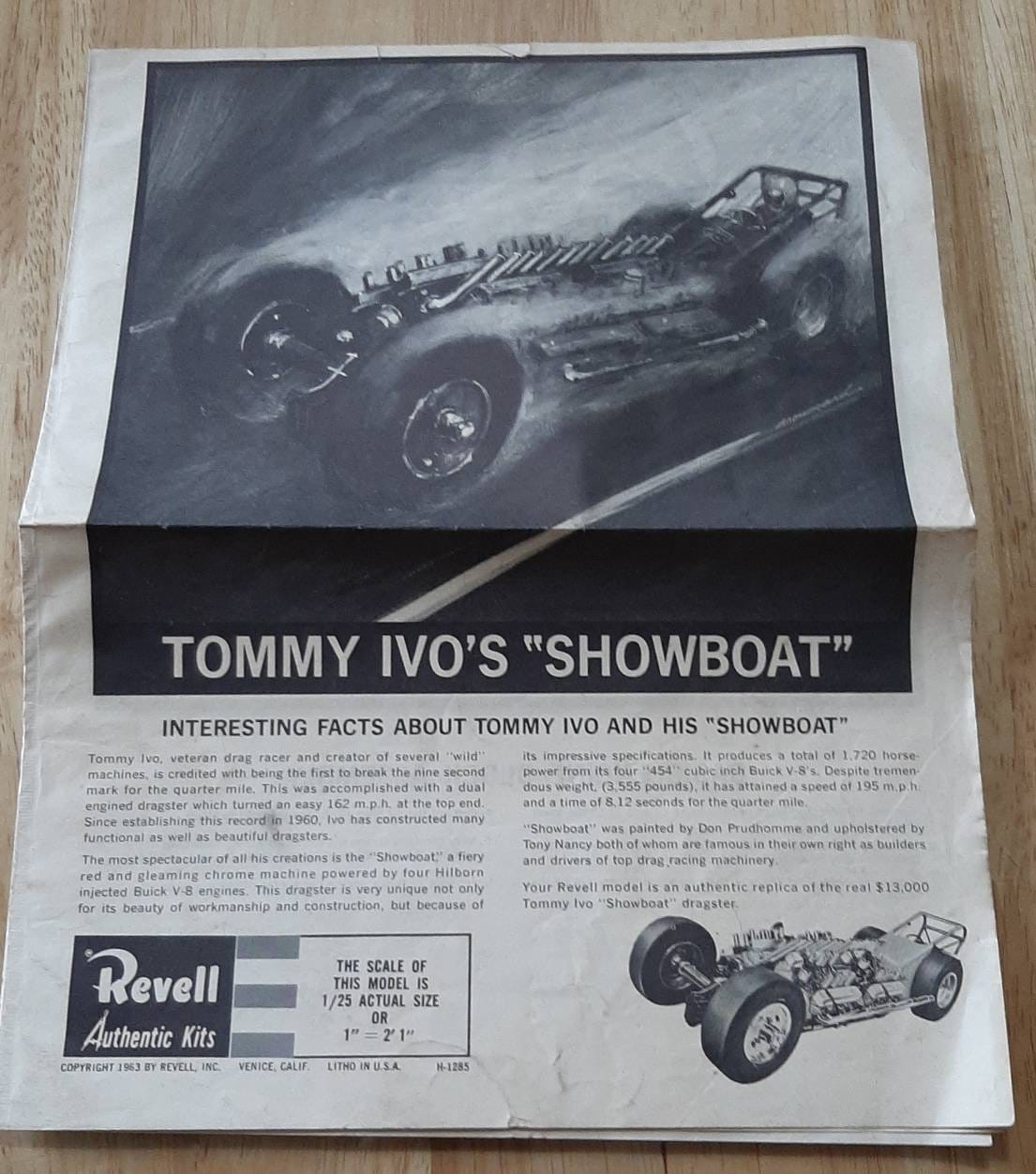 Vintage 1963 Revell Model Kit Instructions of Tommy Ivo's "showboat ...