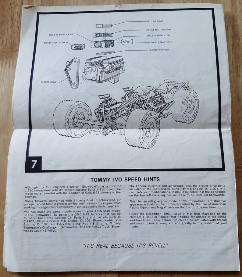Vintage 1963 Revell Model Kit Instructions of Tommy Ivo's - Etsy