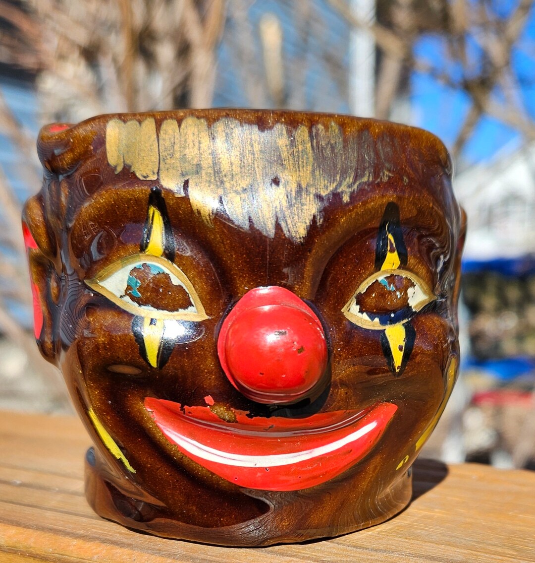 Vintage Brown Clown Pipe Ashtray - Etsy