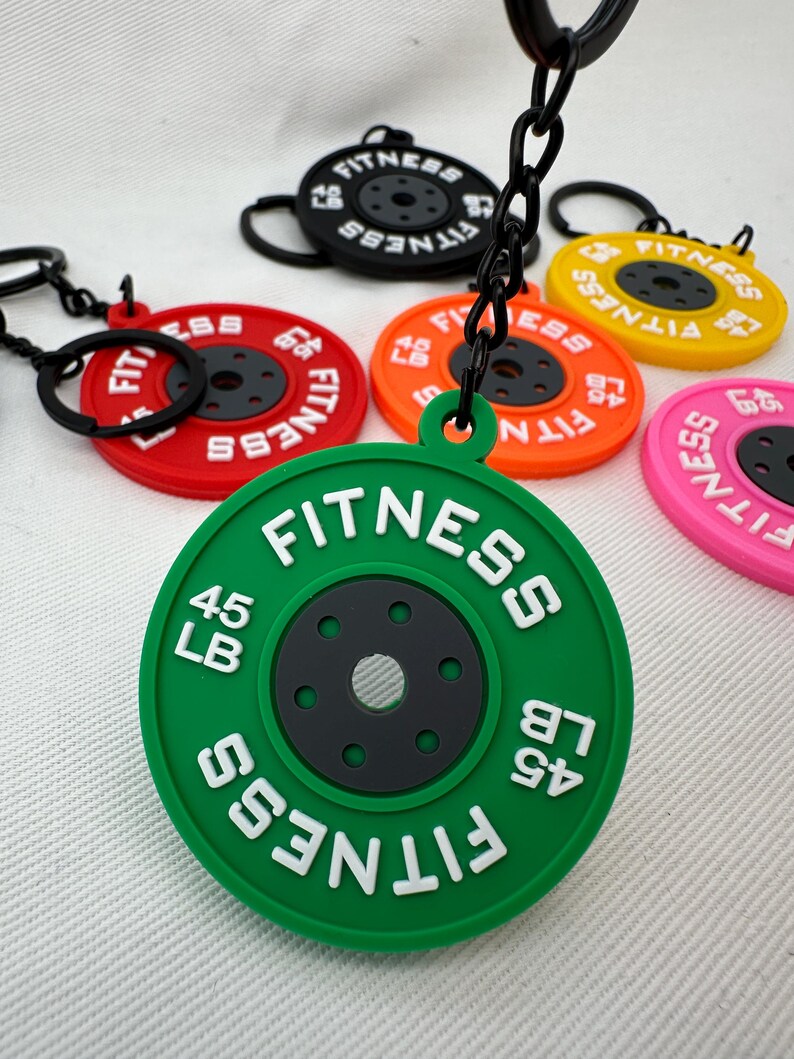 Mini 45LB Barbell Plate Keychain/ Bag Charm /perfect Gift for Fitness ...