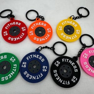 Mini 45LB Barbell Plate Keychain/ Bag Charm /perfect Gift for Fitness ...