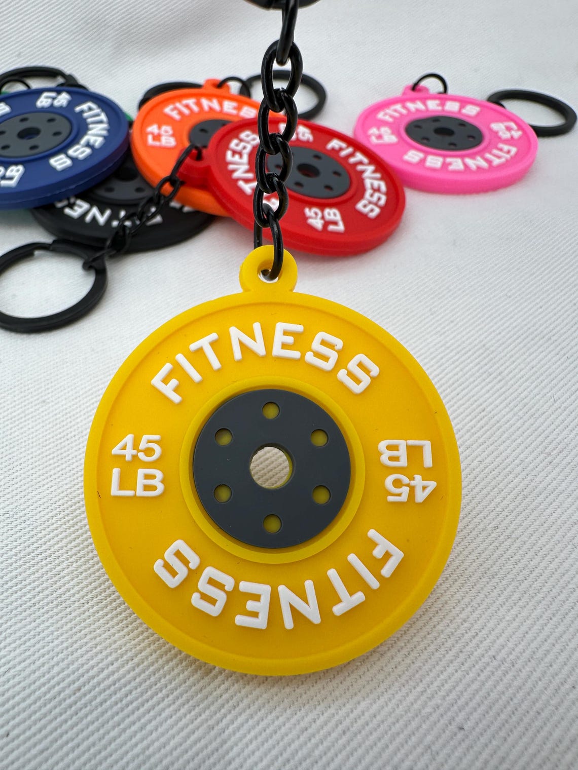 Mini 45LB Barbell Plate Keychain/ Bag Charm /perfect Gift for Fitness ...