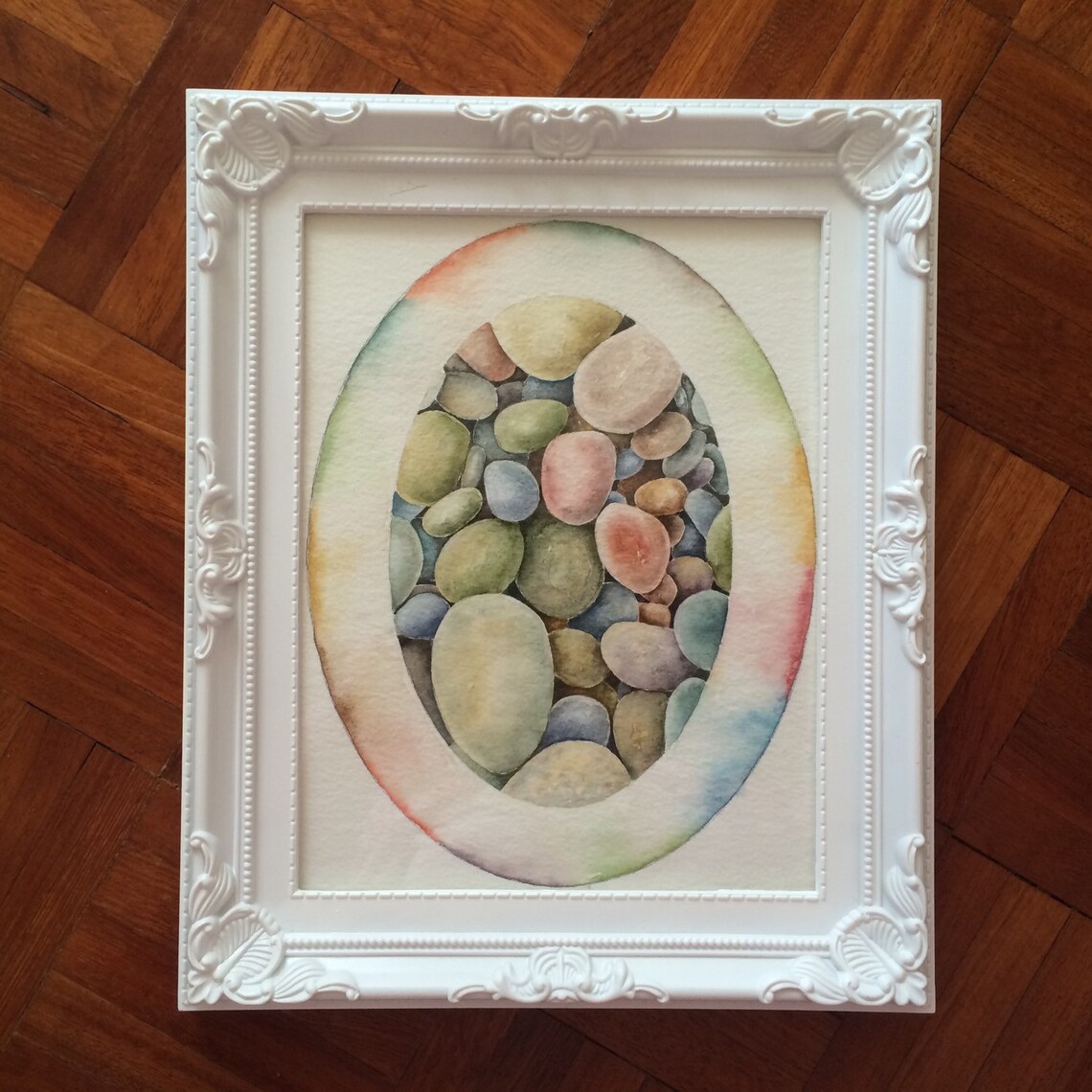 Original Watercolor Painting of Stones,watercolor Art,decorative Art ...