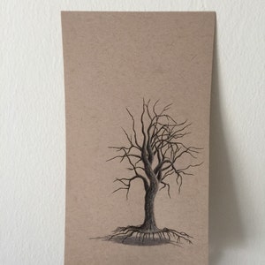 Dead Tree Colored Pencil Drawingtree Drawing Winter Tree - Etsy