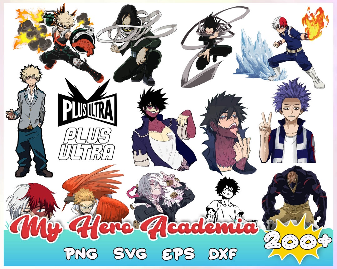 My Hero Academia Sticker SVG PNG Bundle, Superhero Silhouette Svg ...