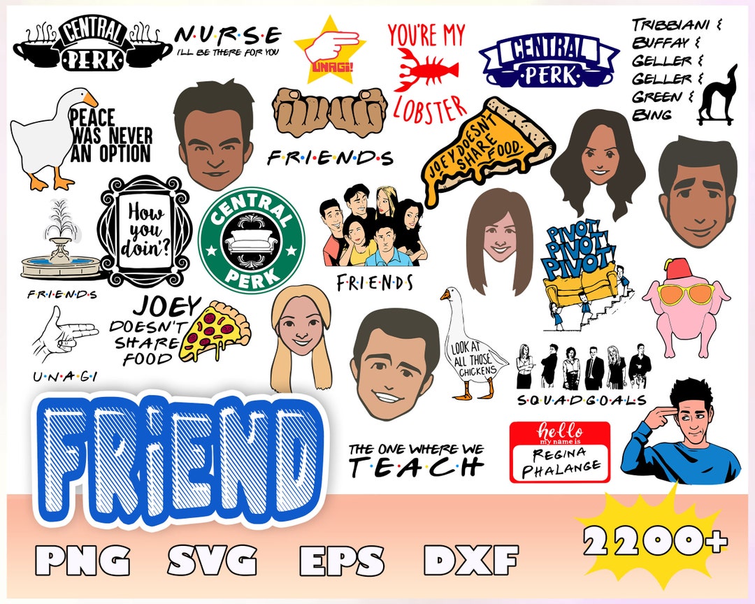 Friends Png Frinds Svg, Layered Files, Svg Bundle Layered Files ...
