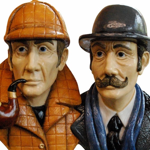 Sherlock Holmes & Dr Watson Figurine Head Bust Handmade by - Etsy