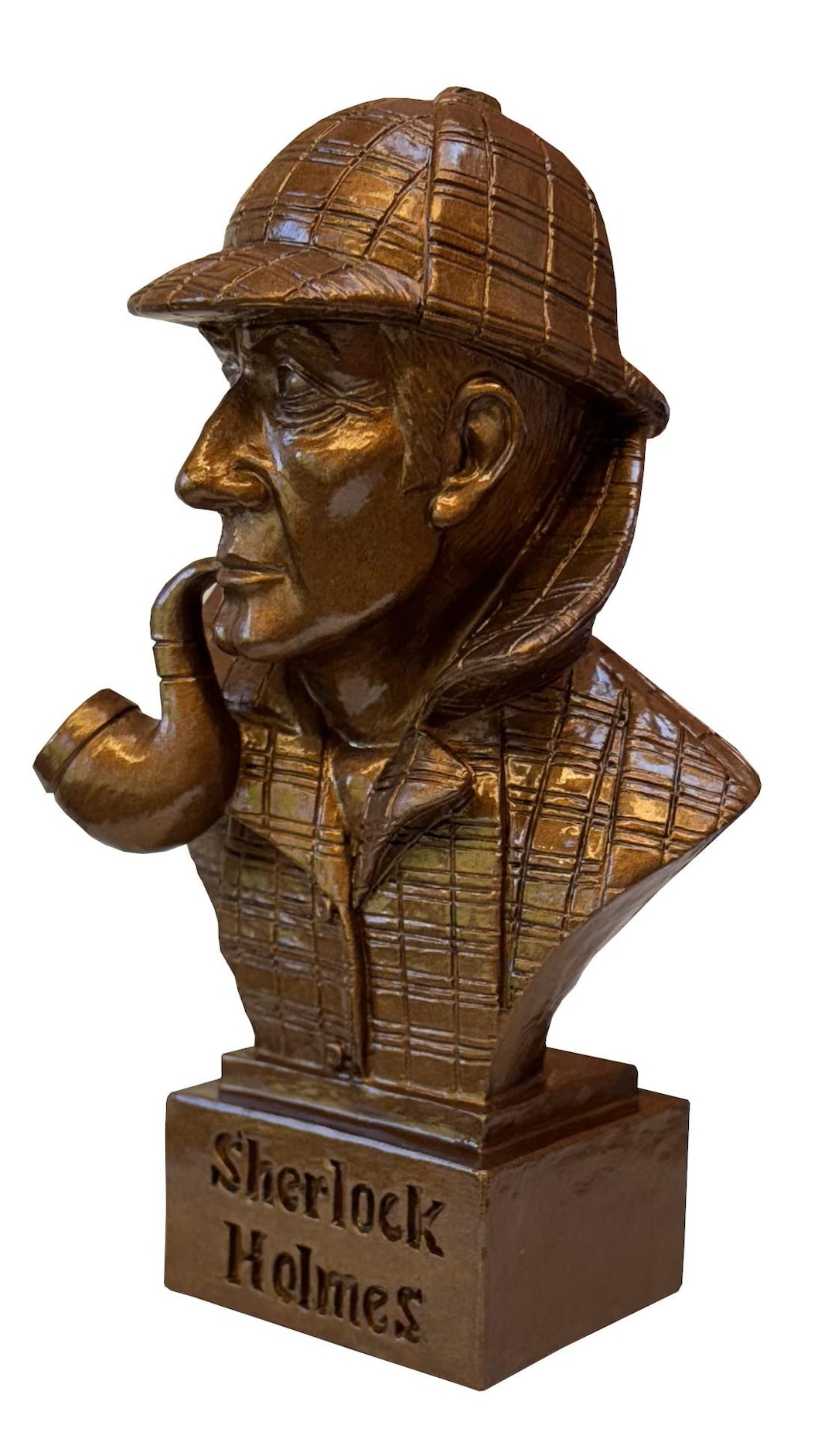 Sherlock Holmes Figurine Bust Bronze Finish Made by Peakdalesculptures ...