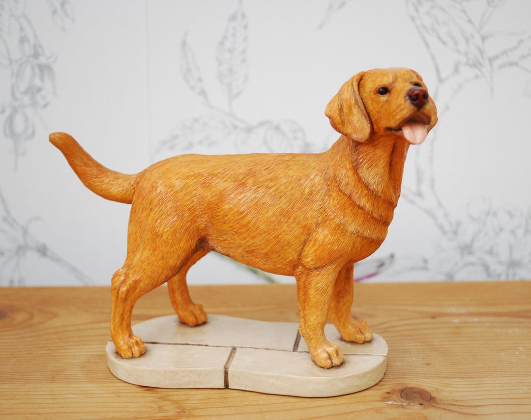 Labrador Retriever Figurine Red Fox - Handmade and Painted Dog ...