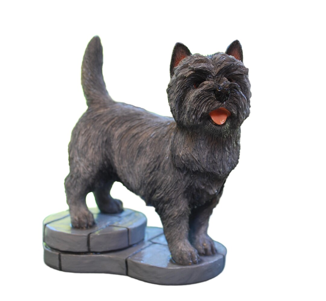 Grey Cairn Terrier Figurine Statue - 4.5 Inch High - Fine Sculpted ...