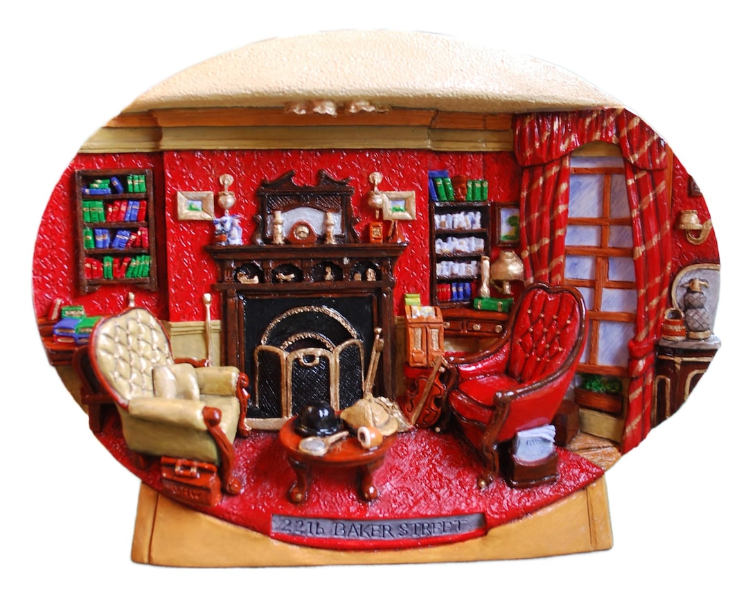 Handmade Sherlock Holmes Study Sculpture: 221B Baker Street Plaque - Etsy