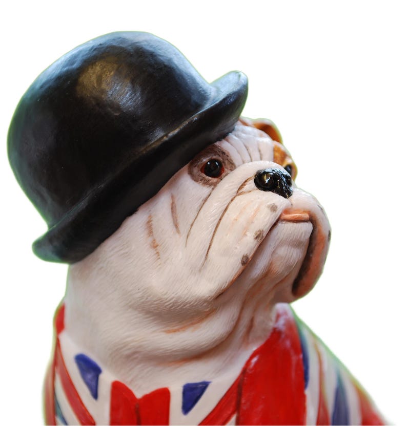 Handmade British Bulldog Figurine Wearing Union Jack Waistcoat and ...