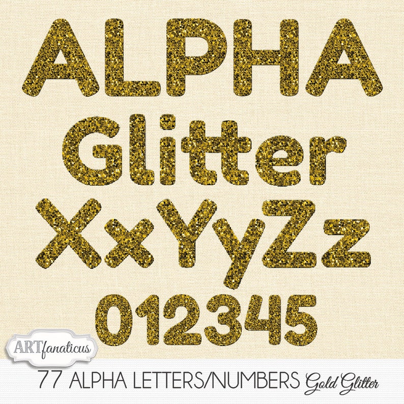 Gold Glitter Clip Arts "gold GLITTER Alpha" 52 Alphabet Uppercase ...