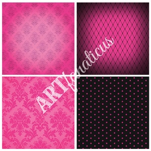 Boudoir Digital Papers "red & PINK Boudoir" Sexy Red and Pink ...