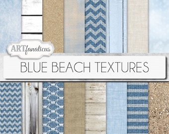 Beach Digital Papers blue SEA Patterns Shells | Etsy