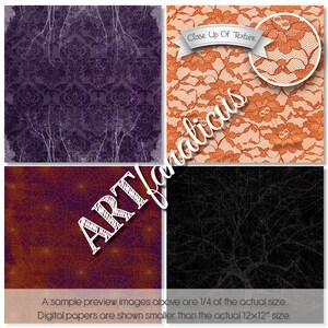16 "halloween Textures" Digital Papers, Orange, Cobwebs Grunge Textures ...